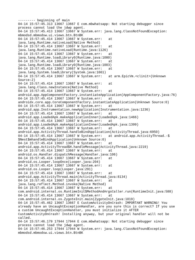 Logcat | PDF | Java (Programming Language) | Android (Operating System)