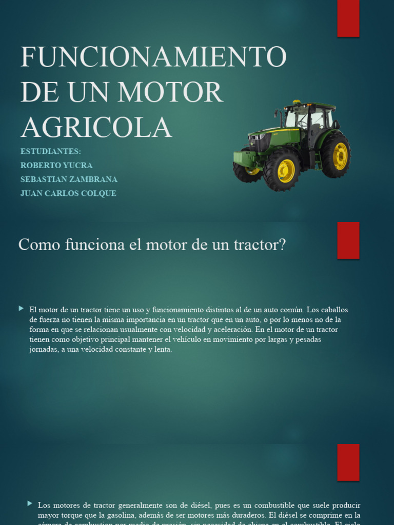 Funcionamiento del Motor de un Tractor | PDF | Tractor | Motores