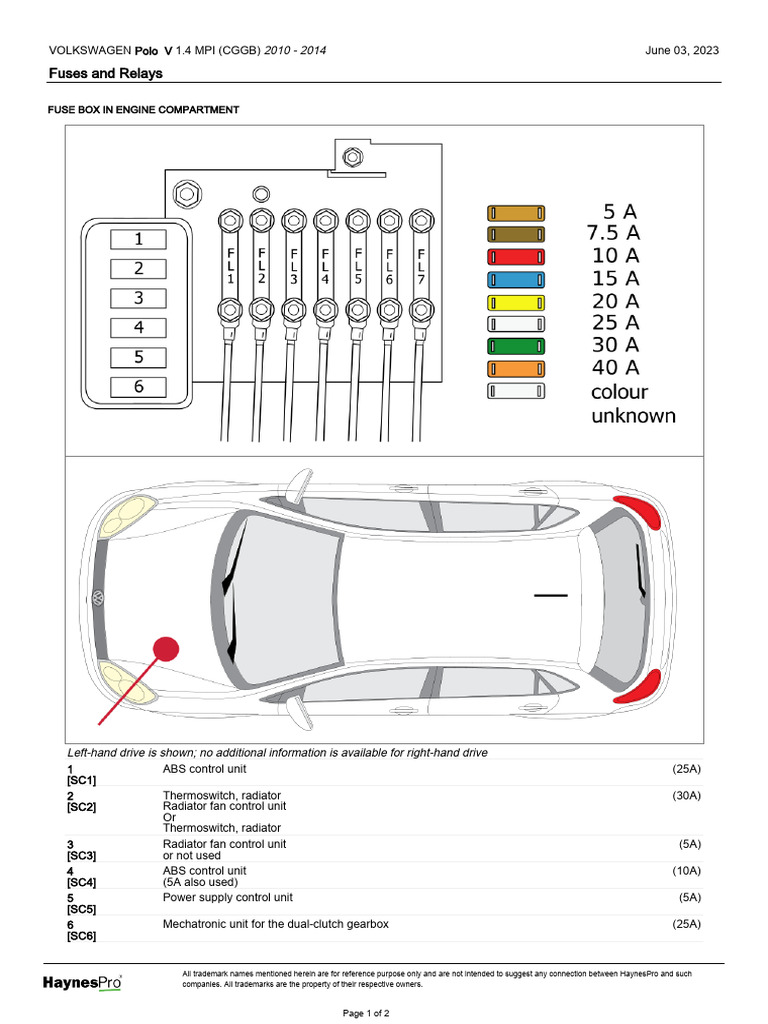Fuse box in engine compartment | Download Free PDF | Fuel Injection ...