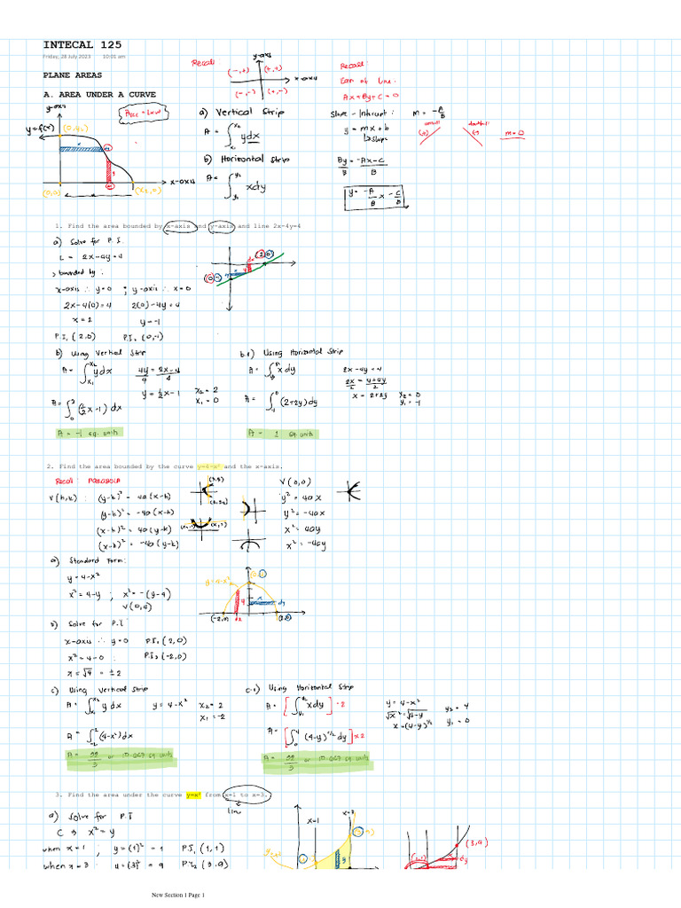 Intecal125 Plane Areas and Centroids Lecture | PDF