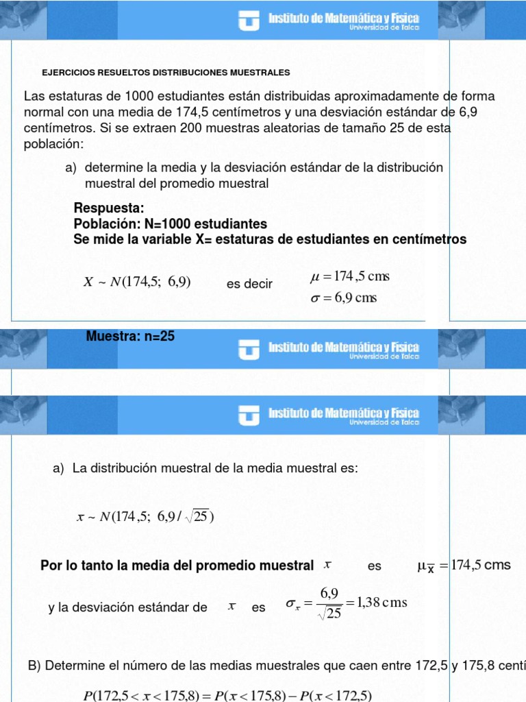 Ejercicios Resueltos Distribuciones Muestrales | PDF