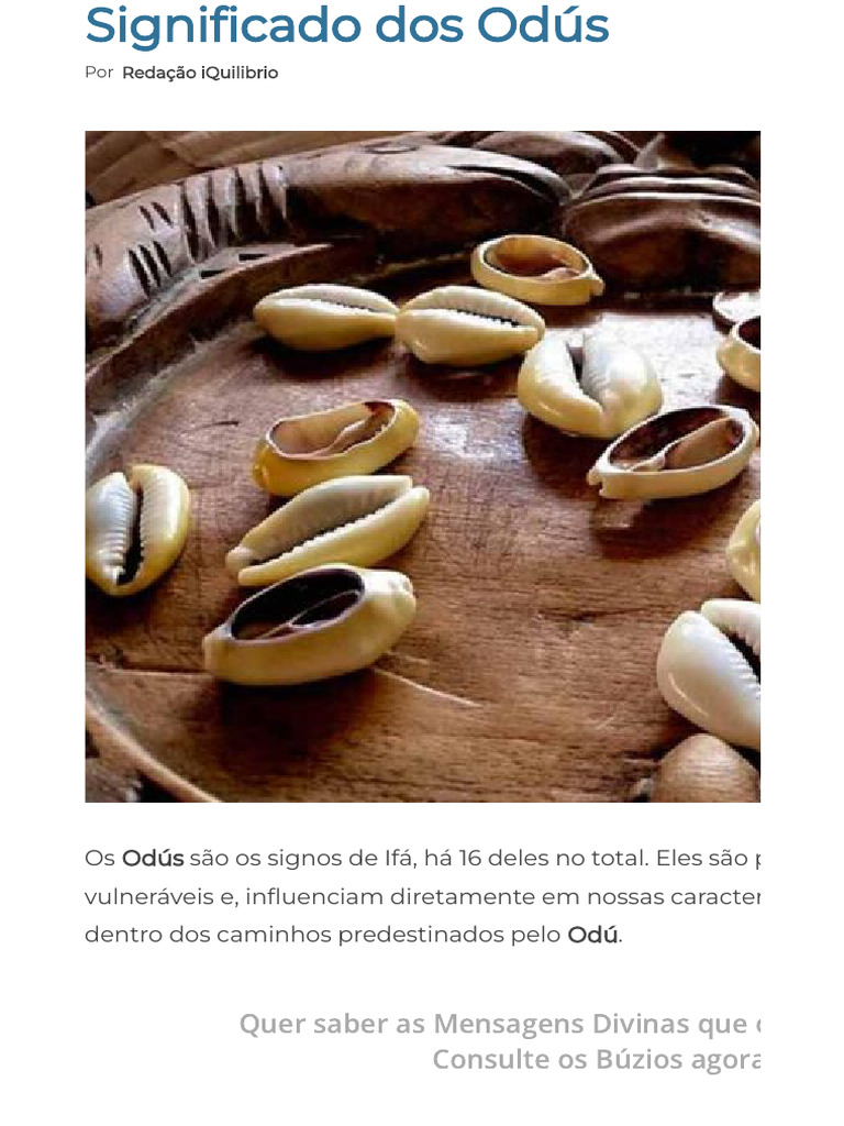 Significado dos 16 Odús de Ifá | PDF | Autoajuda