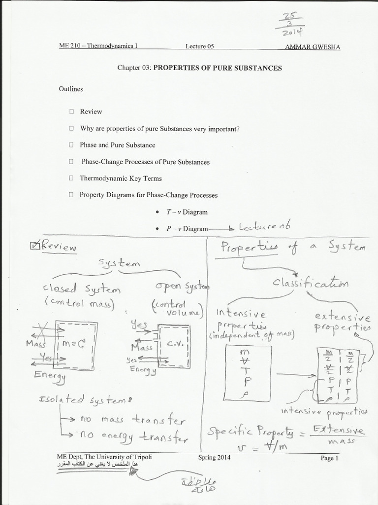 Lec05 Properties of Pure Substances | PDF