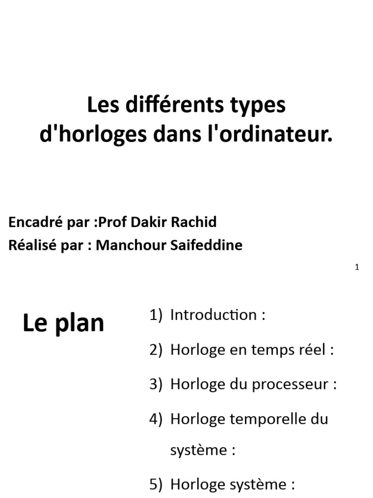 Les Différents Types D'horloges Dans L'ordinateur 2 | PDF ... Les Différents Types D'horloges Dans L'ordinateur 2 | PDF ...