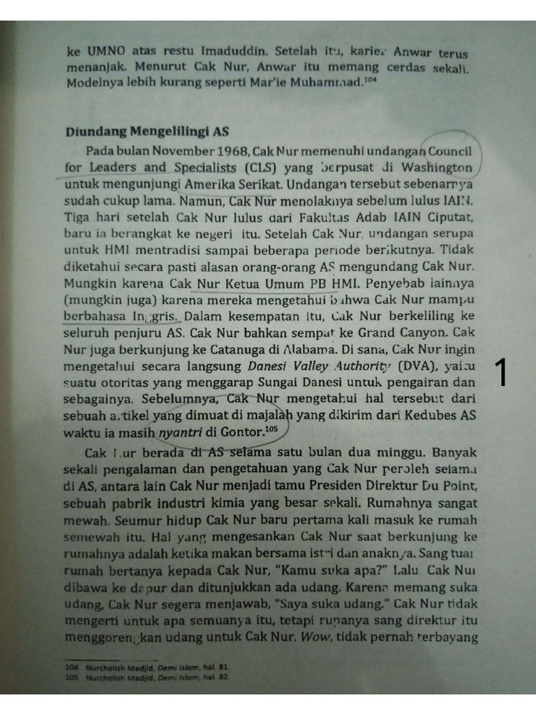 Sejara Perjalan Cak Nur (NDP) | PDF