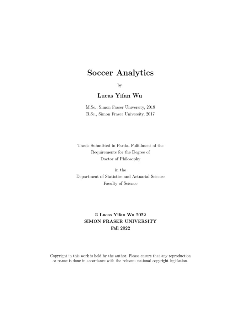 Soccer Analytics | PDF | Estimator | Statistics