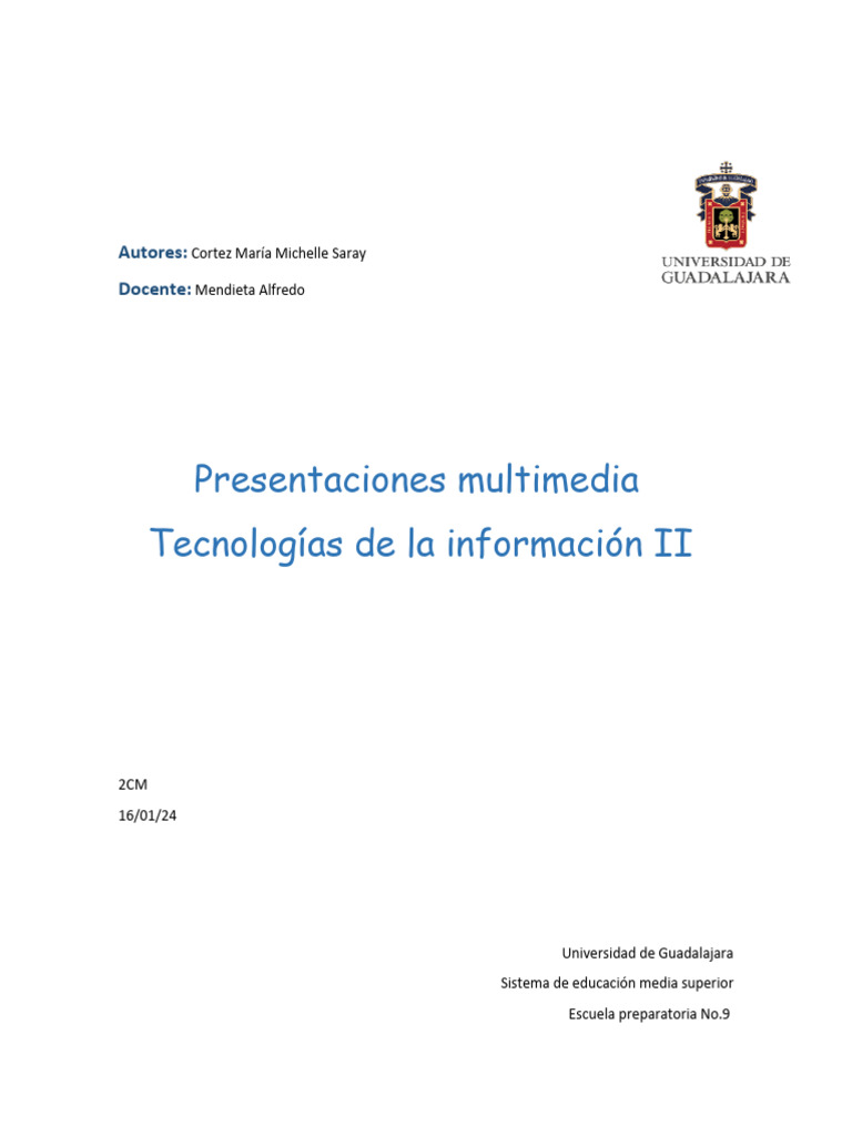 Cortez Michelle TICS2 2CM 1 | PDF | Tecnologías de la información | Información