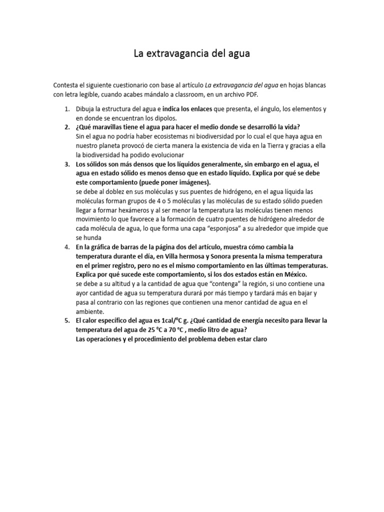 La Extravagancia Del Agua | PDF