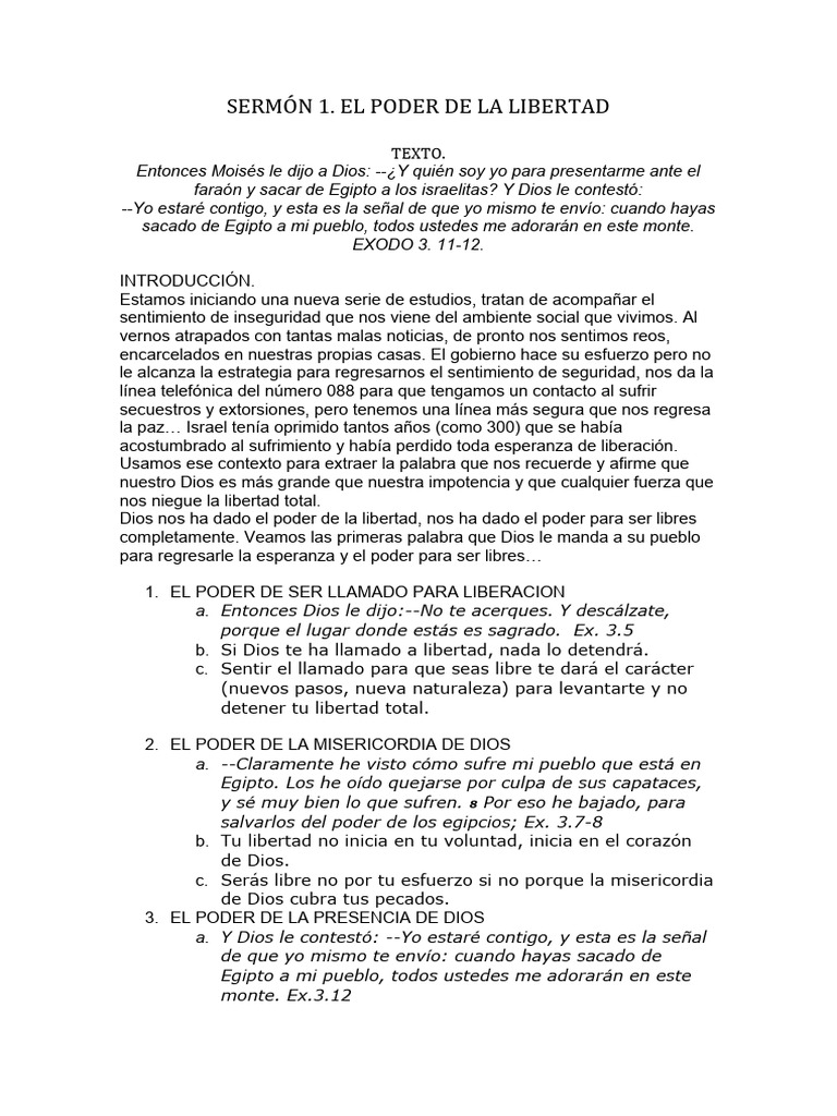 El Poder De La Libertad Pdf Dios Moisés