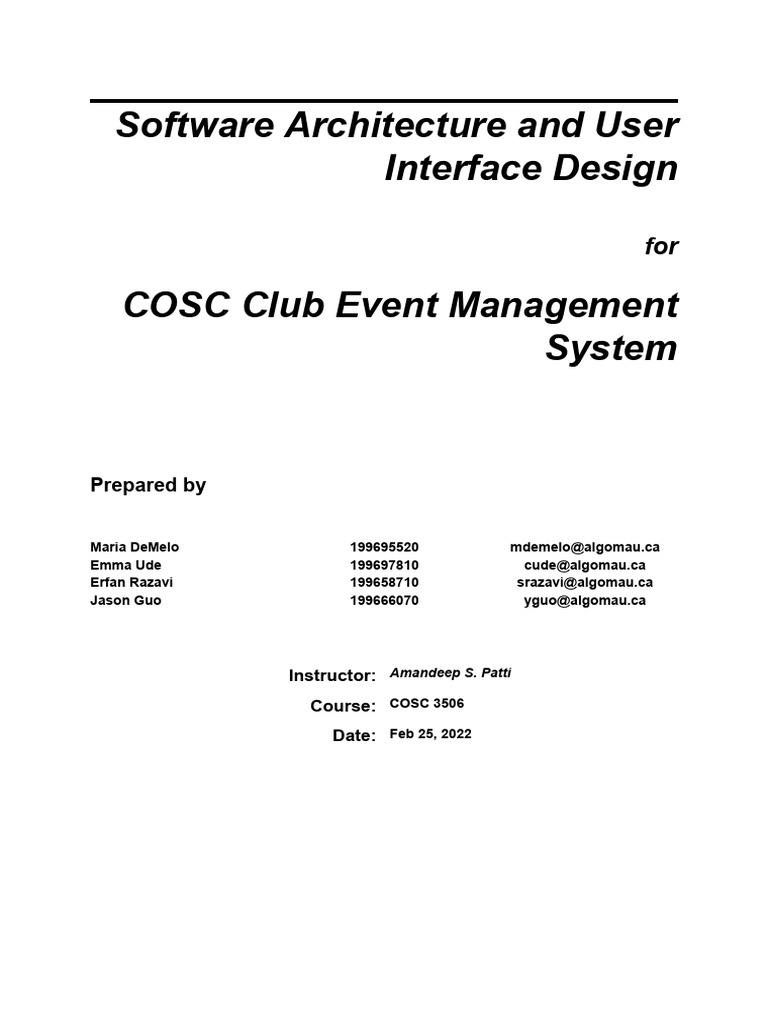 (Team 11) D3 - Architecture and User Interface Design Document | PDF | User (Computing) | User ...