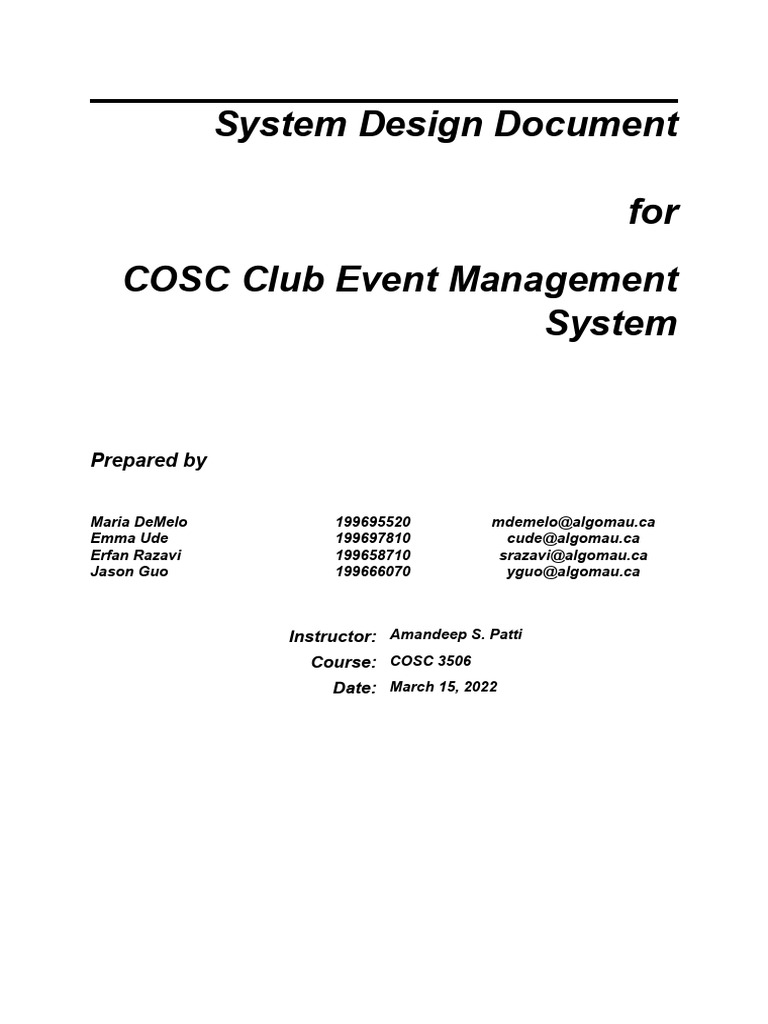 CCEMS System Design Overview | PDF | Databases | Class (Computer Programming)