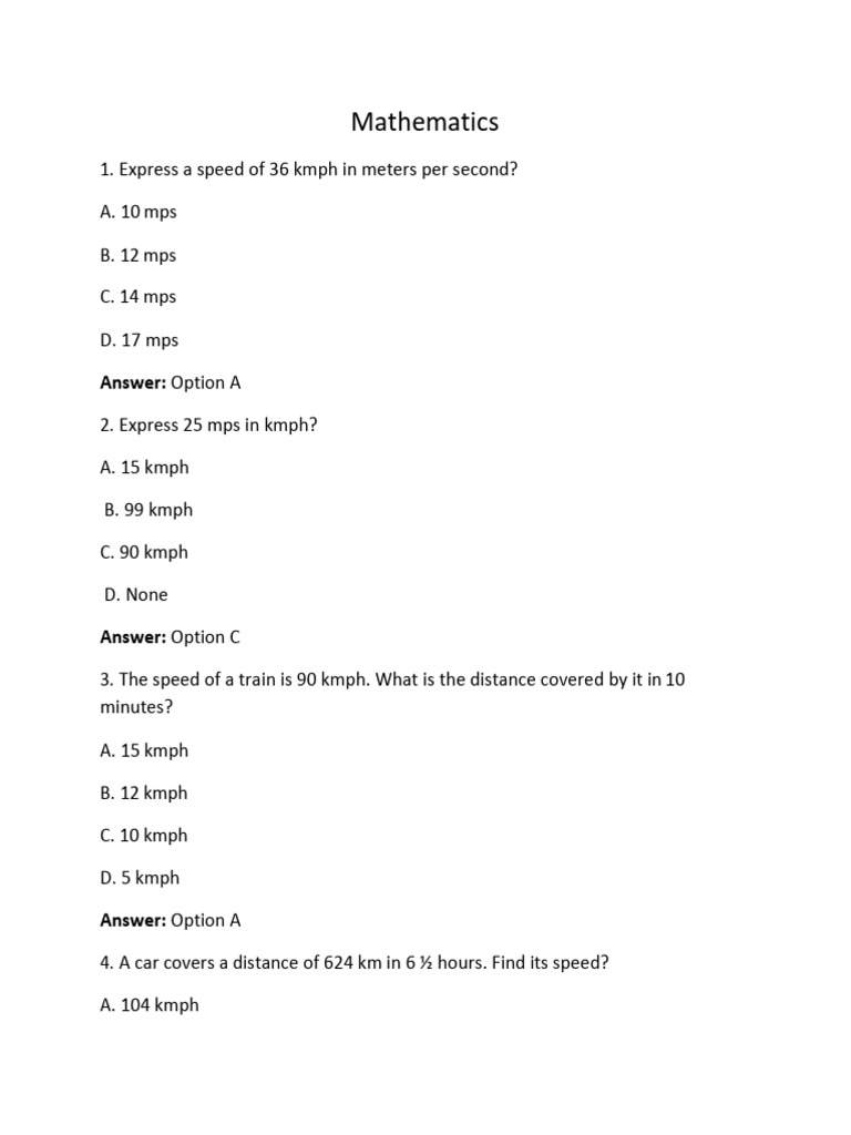 BVP CET Mathematics Model Paper | PDF | Speed