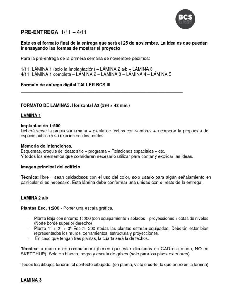 CONDICIONES DE ENTREGA TP #2 Pre-Entrega 1-11 - 4-11 - TALLER BCS - 3º | PDF | Métodos y ...