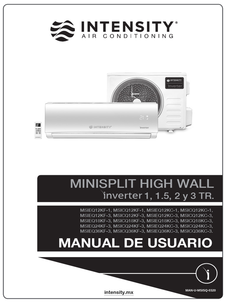 Manual de Usuario - Minisplit Inverter Intensity - 2020 Ok Comp - Act. 28 Abr 2020 | PDF ...