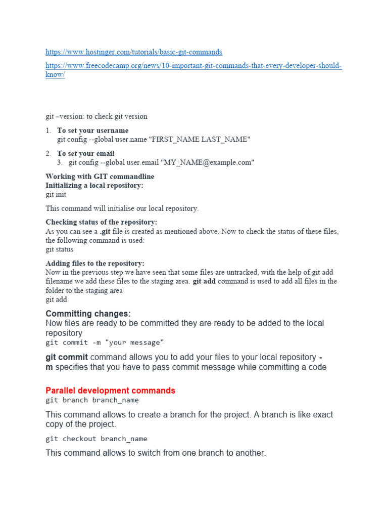 Git Basic Commands Pdf
