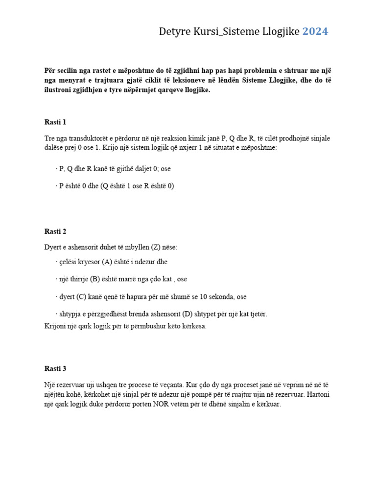 Detyre Kursi - Individuale SL | PDF