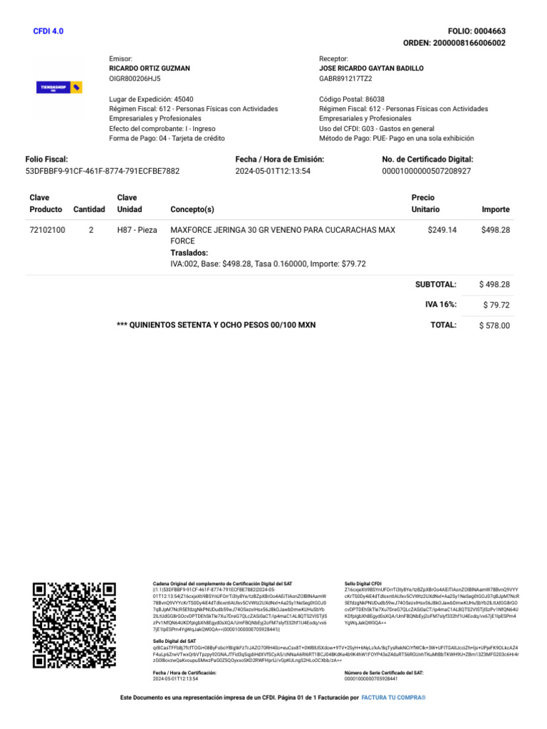 Factura | PDF | Pagos | Tecnología bancaria