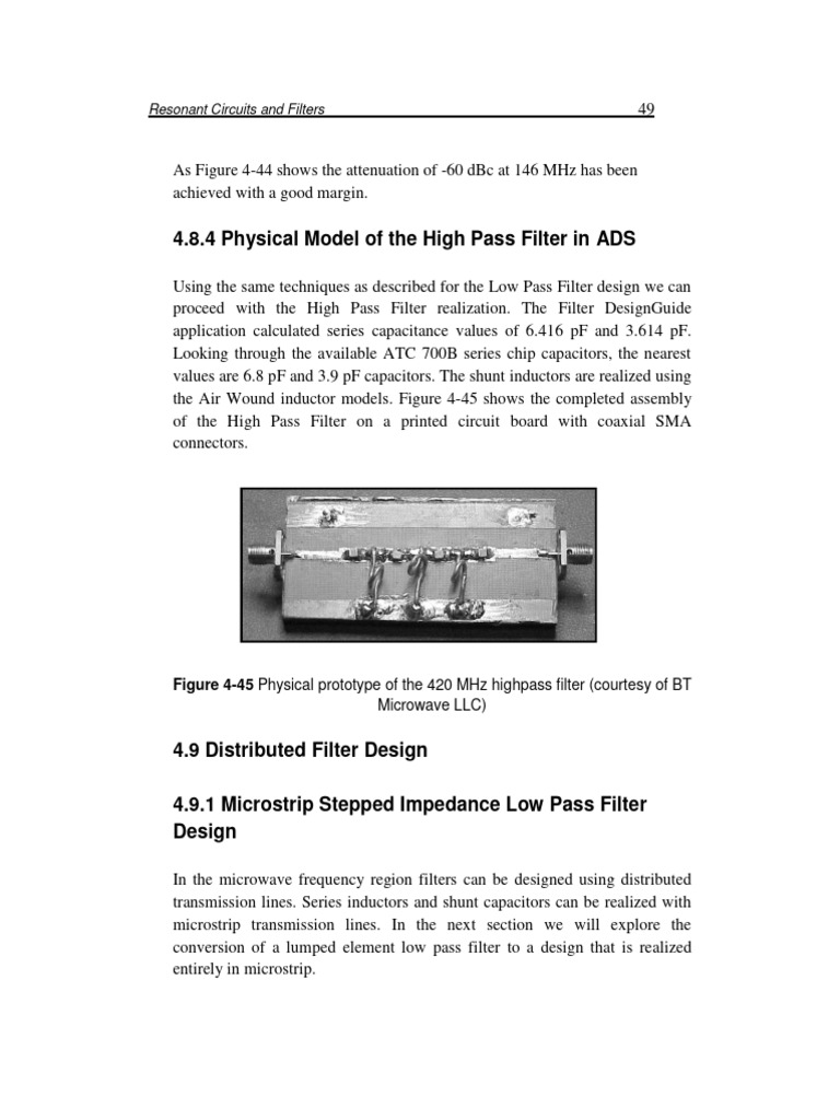 ADS_Chap4_resonators | PDF | Electronic Filter | Low Pass Filter