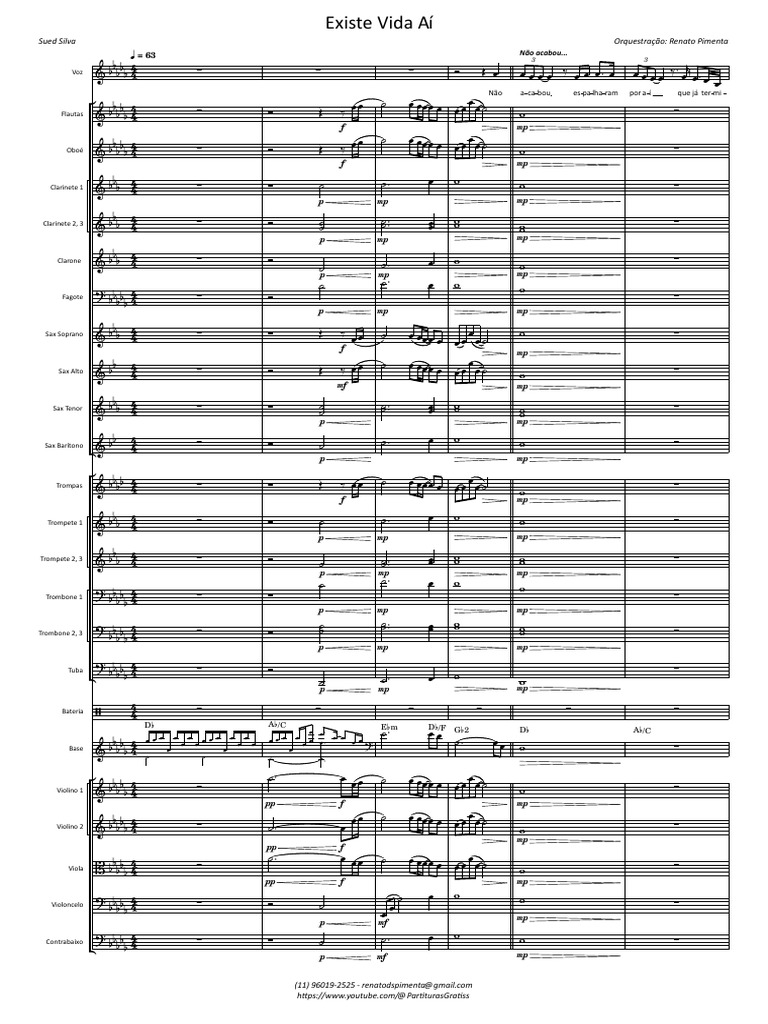 Existe Vida Aí-Partitura e Partes | Download Free PDF | Classical Music ...