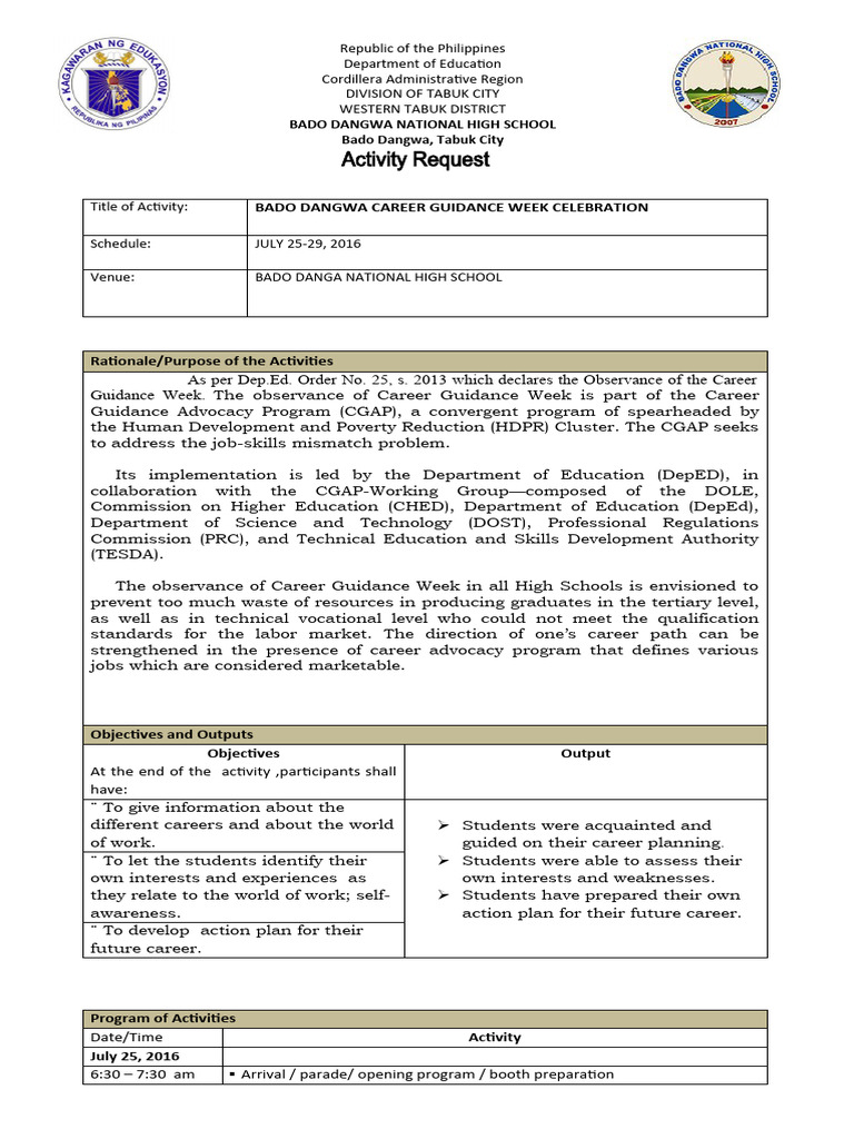 activity request NUtrition month celebration | PDF