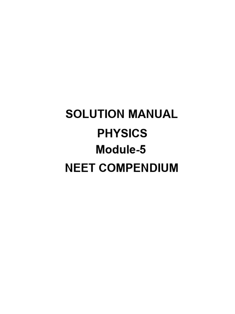NEET Compendium Physics 5 | PDF | Electricity | Electromagnetism