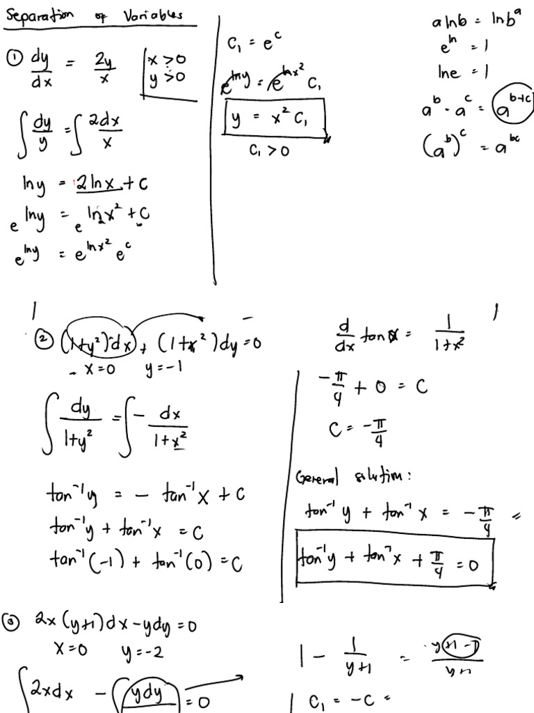 MATH04 - EE - Separation of Variables | PDF
