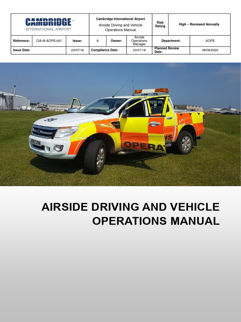 Airside Driving and Vehicle Operation Manual | PDF | Airport | Runway