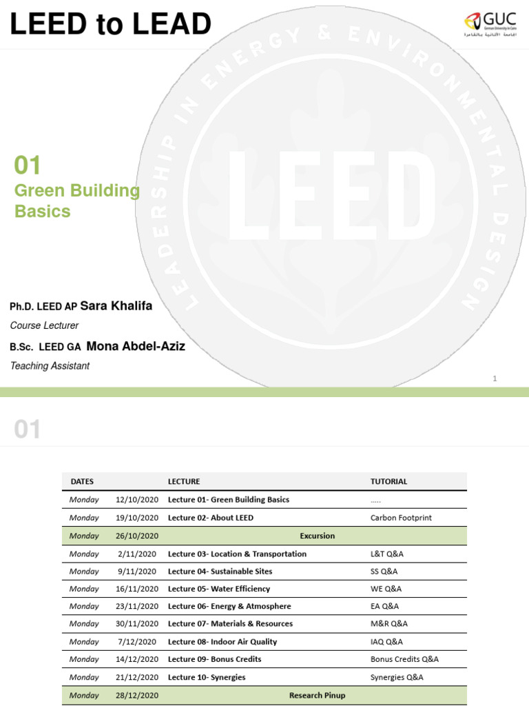 Lecture 01 - Green Building Basics | PDF | Green Building | Life Cycle ...