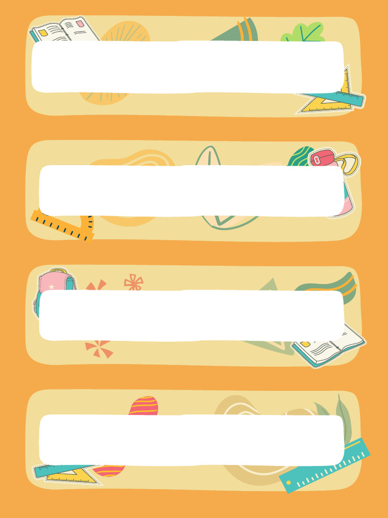 Orange Yellow Fun Colorful Student Label | PDF