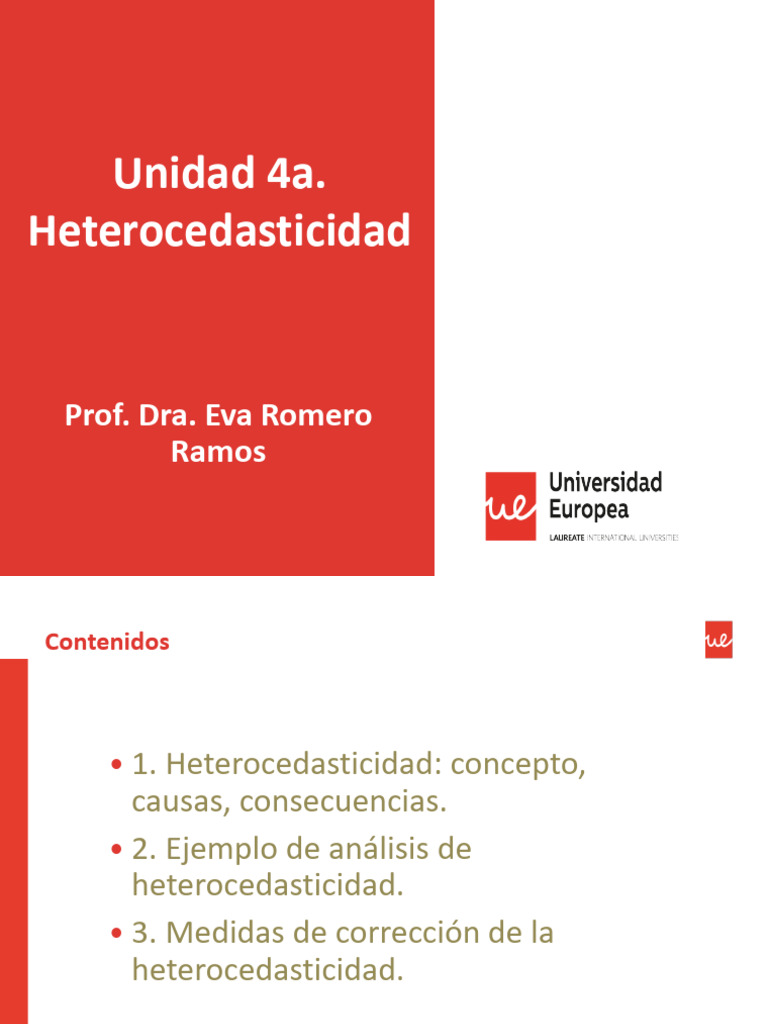 Unidad 1. Heterocedasticidad | PDF | Diferencia | Regresión lineal