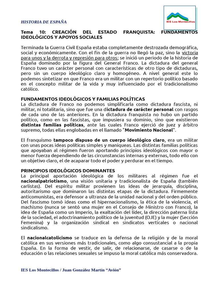 Hes Franquismo | PDF | España franquista | Francisco franco