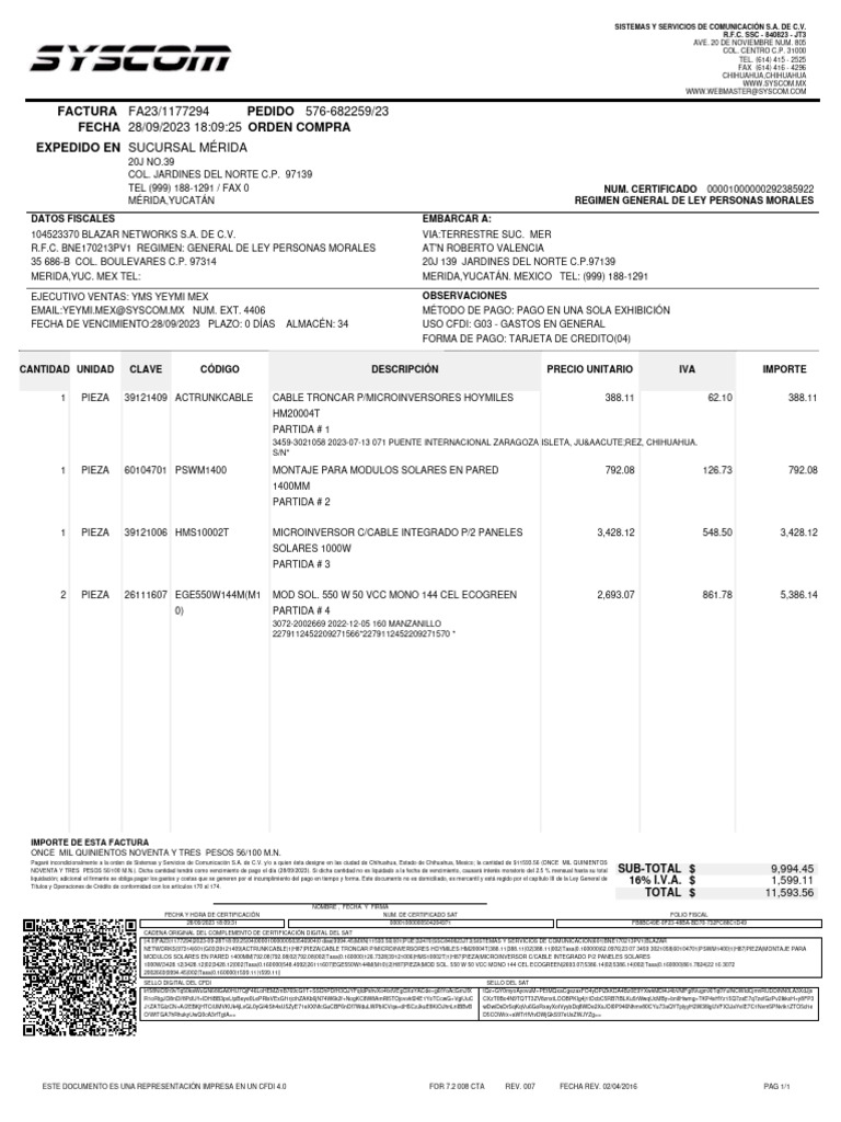 Syscom Paneles | PDF