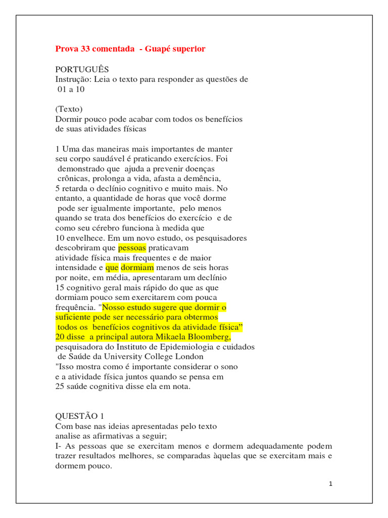 Prova 33 Comentada Guape 2023 PDF | PDF | Pronome | Assunto (gramática)