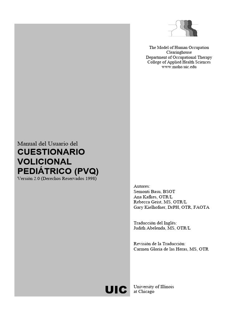 PVQ - Manual | PDF | Pensamiento | Placer