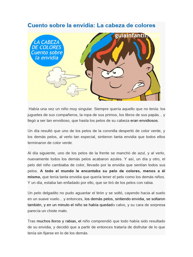Cuento Sobre La Envidia | PDF