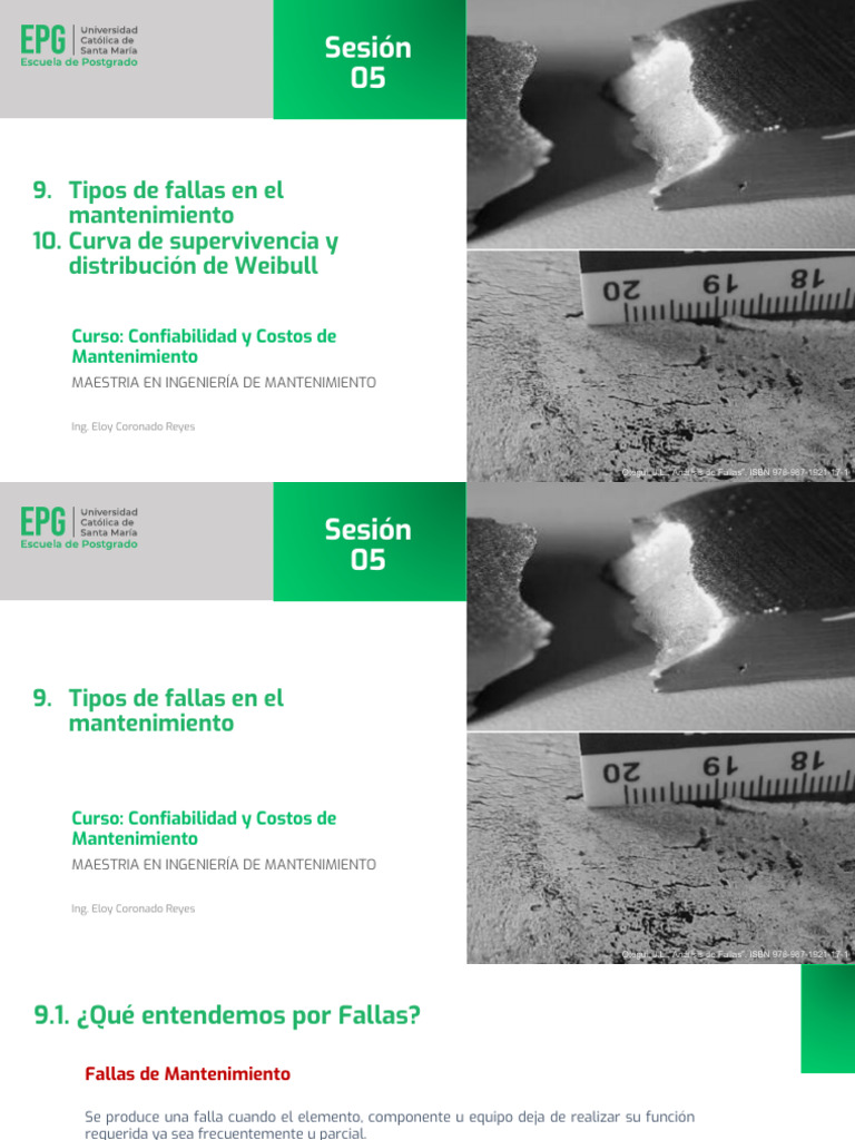 Presentación Sesión 5: Tipos de Falla, Curva de Supervivencia y Distribución de Weibull | PDF ...