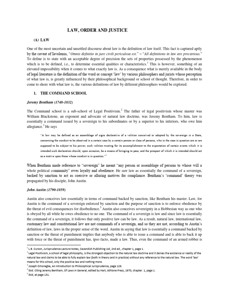 Law, Order and Justice | PDF | Jurisprudence | Natural Law