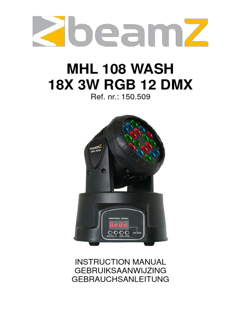 DMX Beamz MHL-108 - Manual | PDF | Color | Electrical Engineering