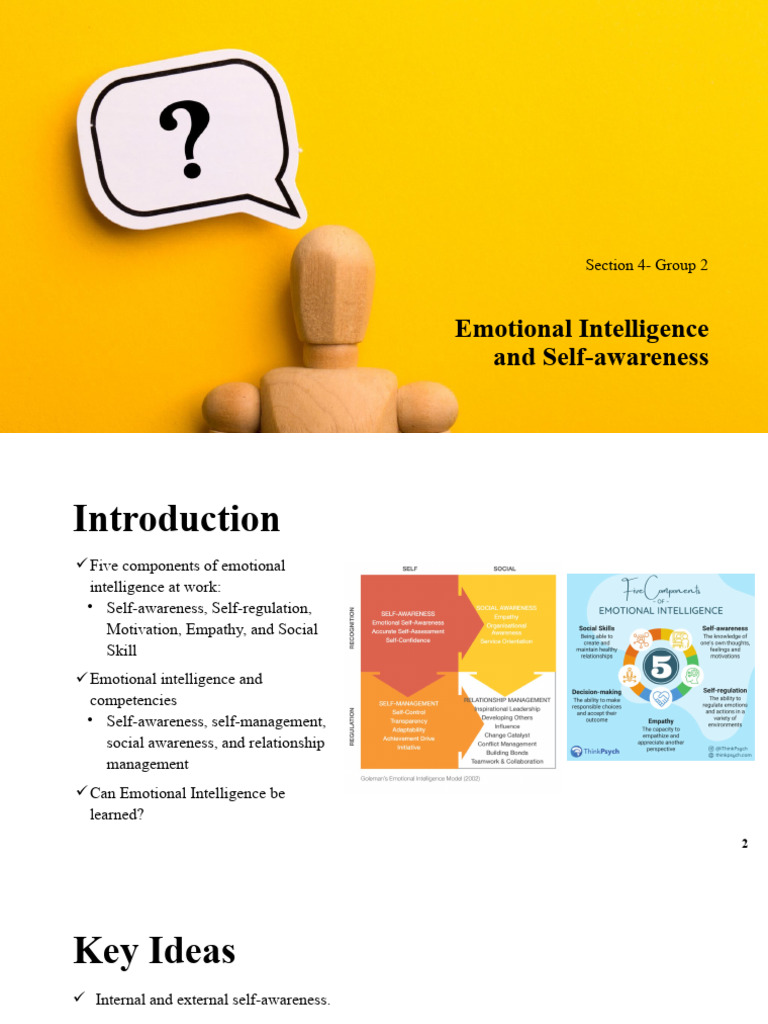 Emotional Intelligence & Self-Awareness Guide | PDF | Self Awareness ...