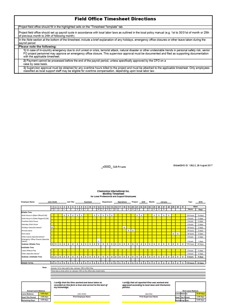 Field Office Timesheet Template Luis García | PDF | Payroll | Employment