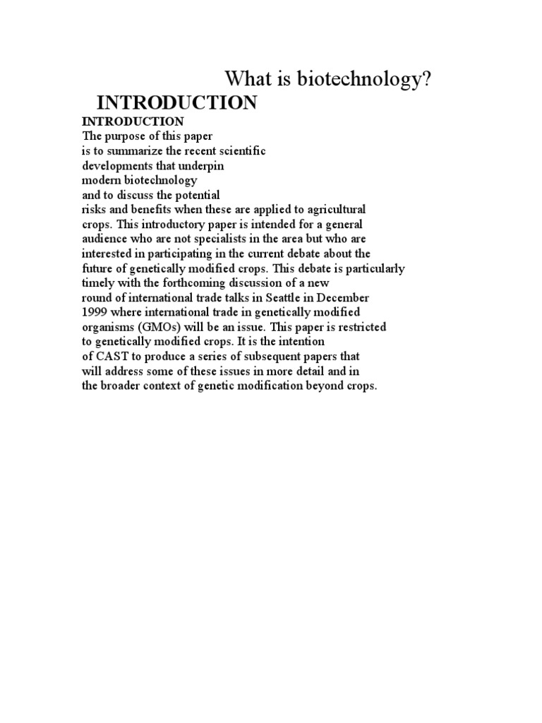 What Is Biotechnology? | PDF | Plant Breeding | Biotechnology