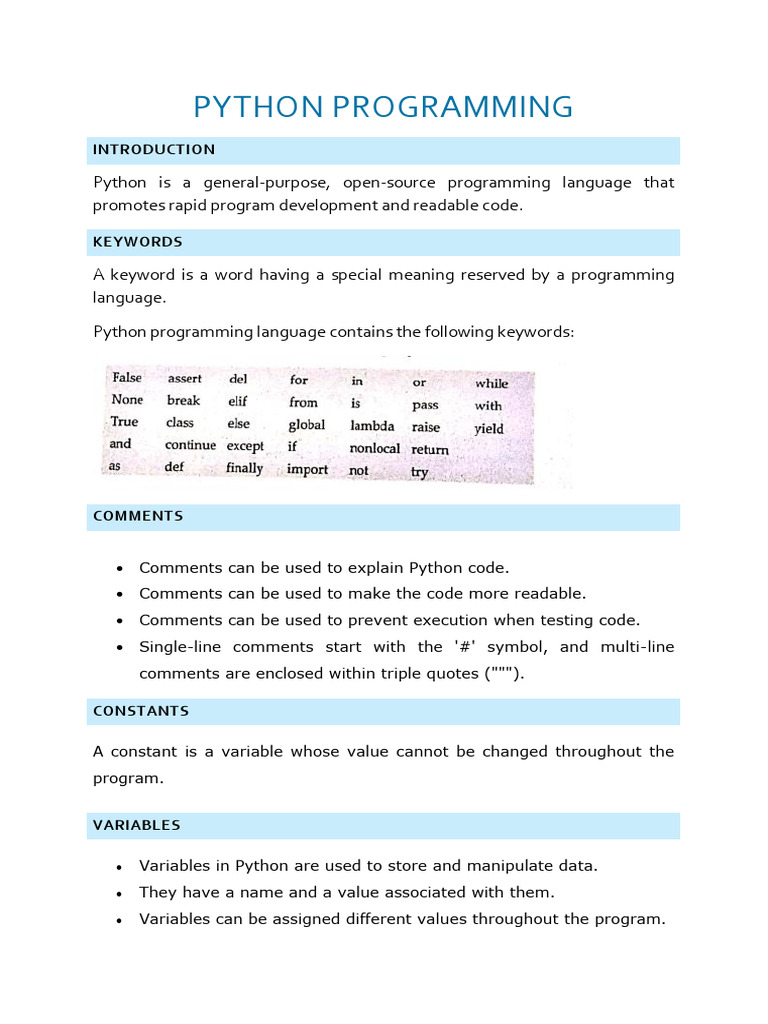 Python Programming | PDF | Boolean Data Type | Data Type Python Programming | PDF | Boolean Data Type | Data Type