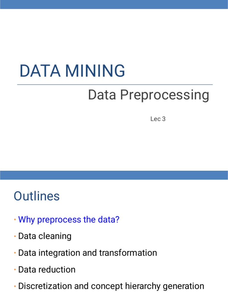 DM Lect3 | PDF | Data | Outlier