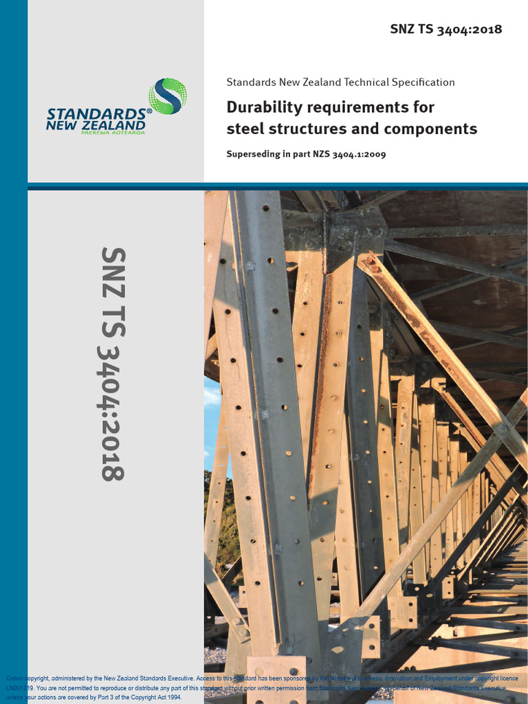 SNZ TS 3404 (2018) Durability Requirements For Steel Structures and Components | PDF | Copyright ...