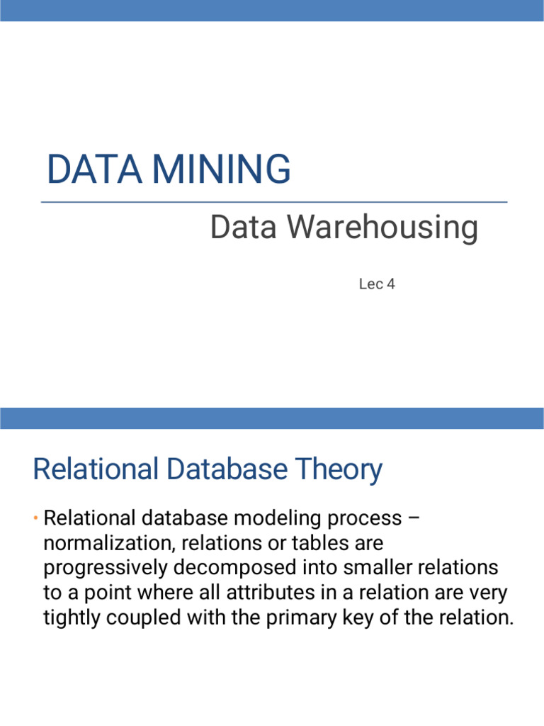DM Lect4 | Download Free PDF | Data Warehouse | Databases