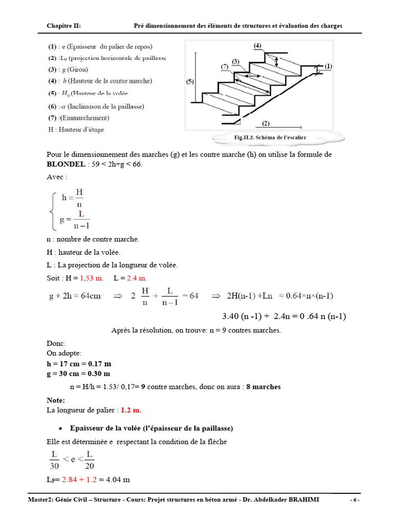Dimensions D'un Escalier Suivant La Formule de BLONDEL | PDF ...