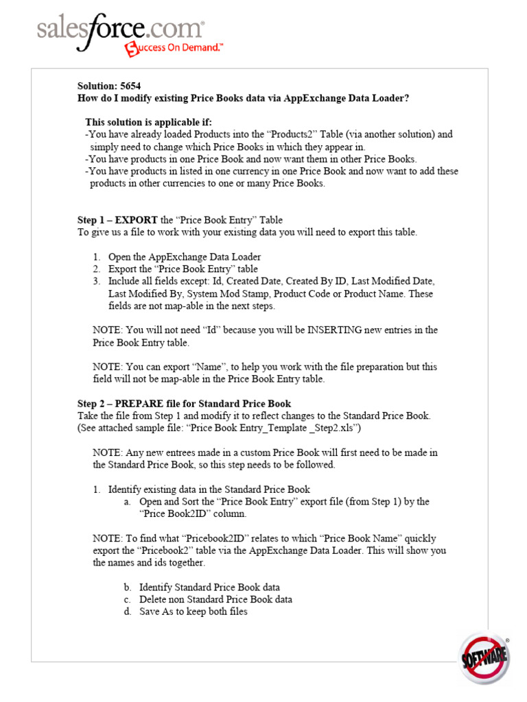 Solution: 5654 How Do I Modify Existing Price Books Data Via ...