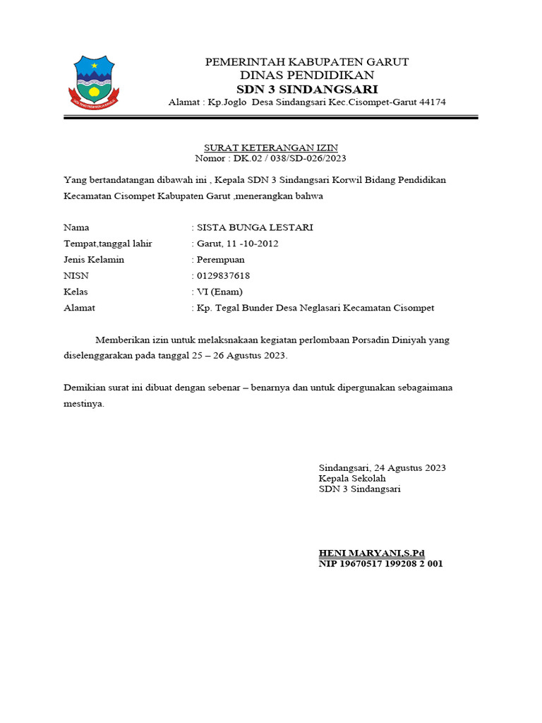 Surat Keterangan Untuk PKH | PDF