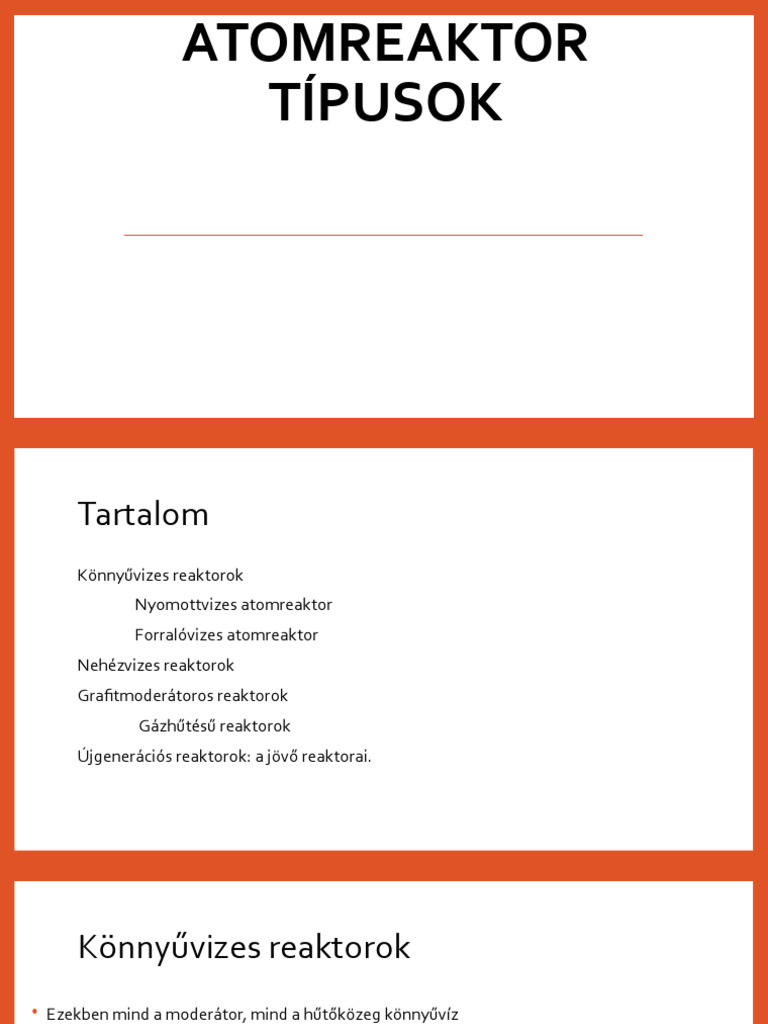 Atomreaktor Típusok | PDF