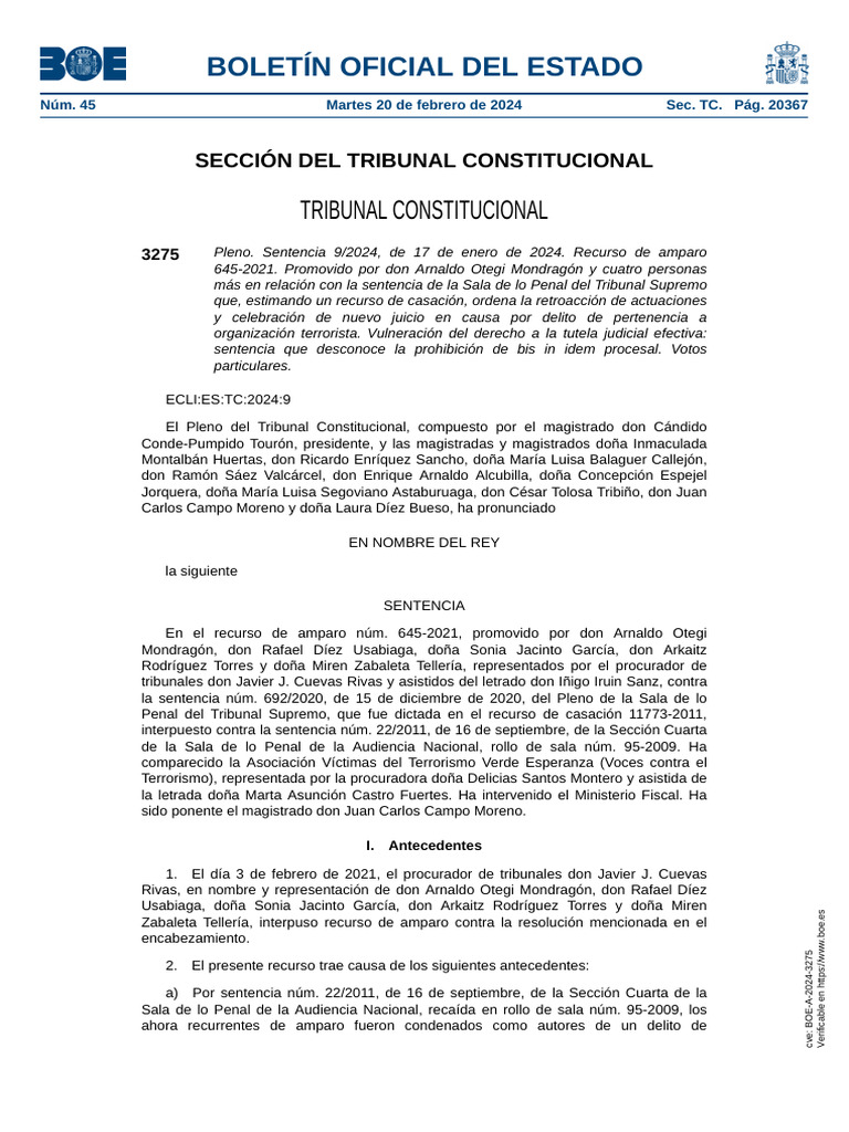 STC Ne bis in idem | PDF | Sentencia (ley) | Ley procesal
